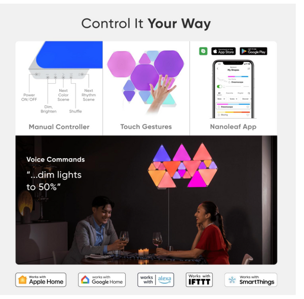 Nanoleaf Shapes Mini Triangles Light Panel Expansion Kit 10 Panels NL4 – Cash Converters
