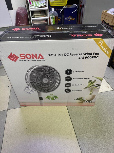 SONA 3in1 DC 12inch Stand Fan SFS 9009DC (BNIB) – Cash Converters