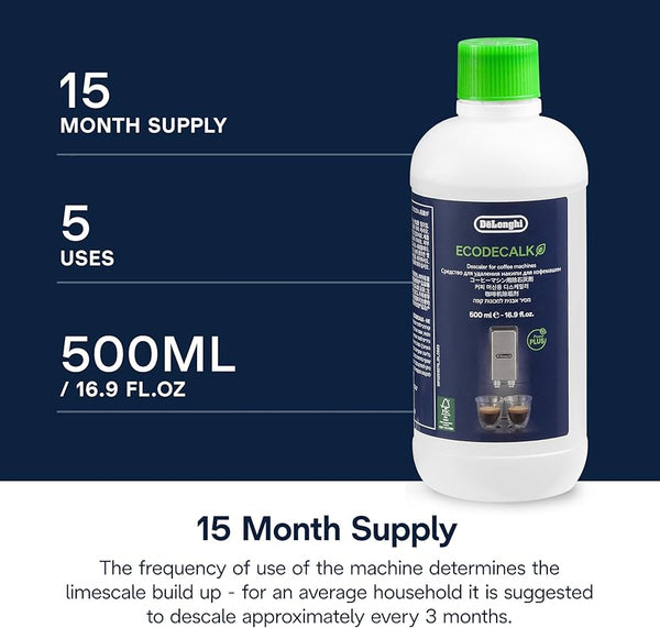 De'Longhi EcoDecalk Descaler DLSC500 - Eco-Friendly Universal Descalin ...