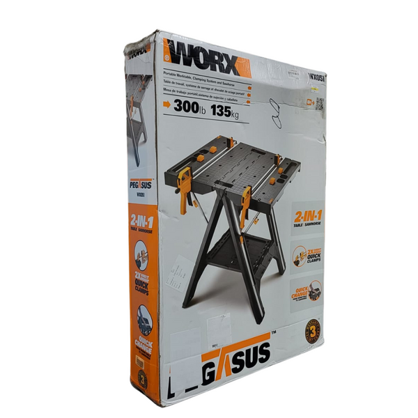 WORX WX051 Pegasus Multi-Function Work Table and Sawhorse with Quick C ...