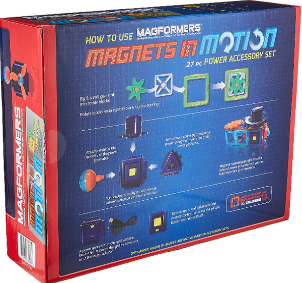 Magformers Magnets in Motion Power Accessory Set (27-Pieces) STEM Gear ...