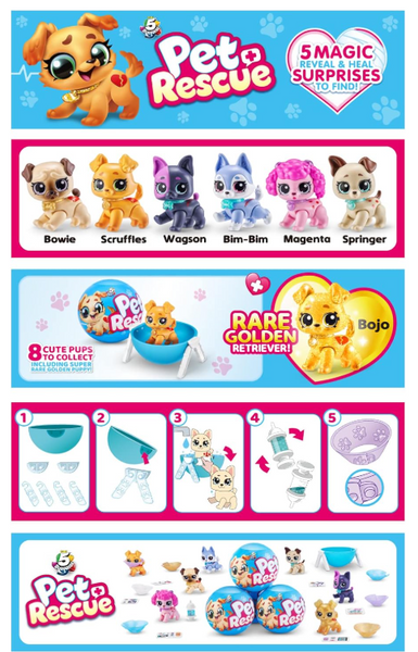 5 Surprise Pet Rescue Series 1 - Mystery Collectible Capsule - by ZURU ...