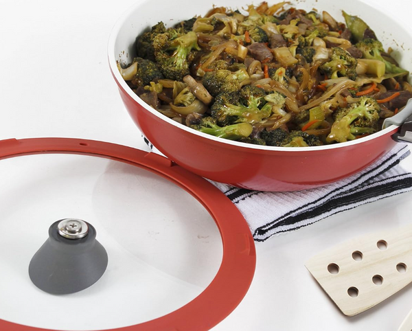 Neoflam Midas PLUS 10'' 3pc Nonstick Ceramic Chef's Wok, PFOA Free Fry ...